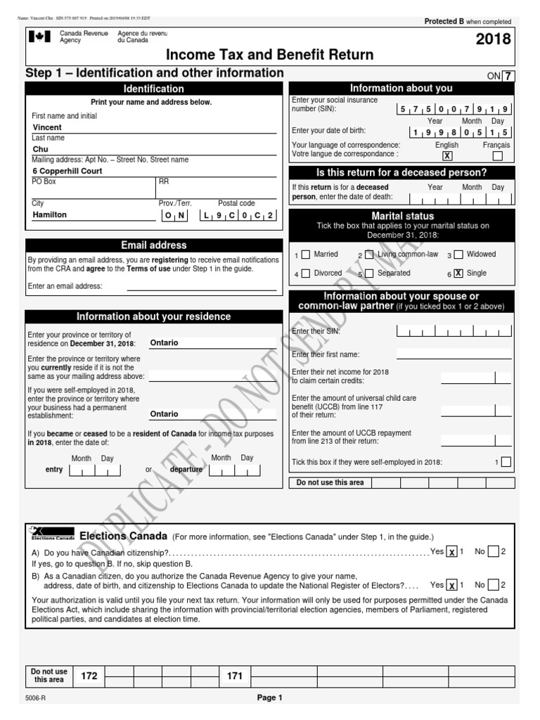 Vincent's 2018 Federal Return | PDF | Tax Deduction | Tax Refund