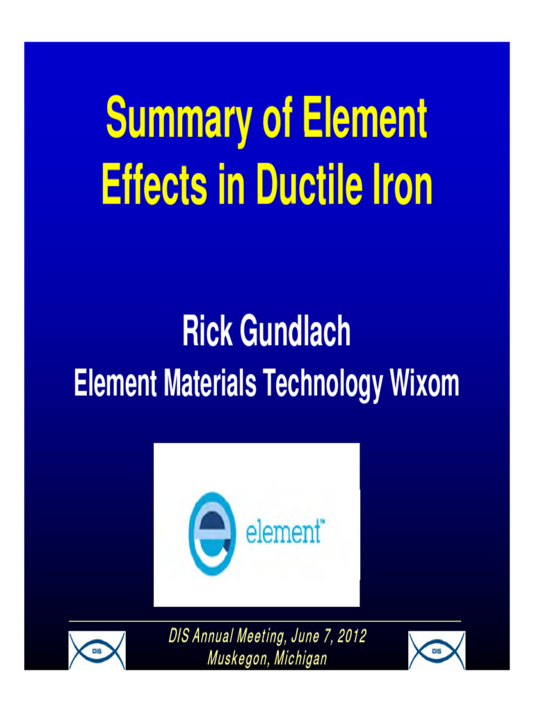 Summary of The Elements Effects On Ductile Iron | PDF | Alloy | Magnesium