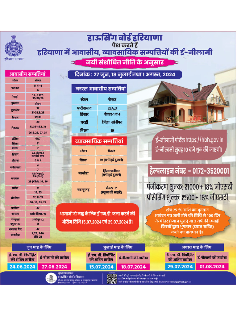 Housing Board Haryana Advt 28x32cm - 1 | PDF
