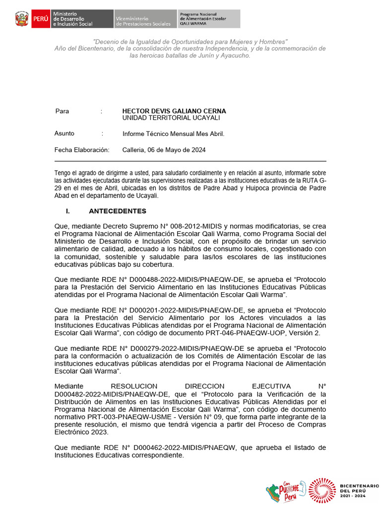 informe de Abril | PDF