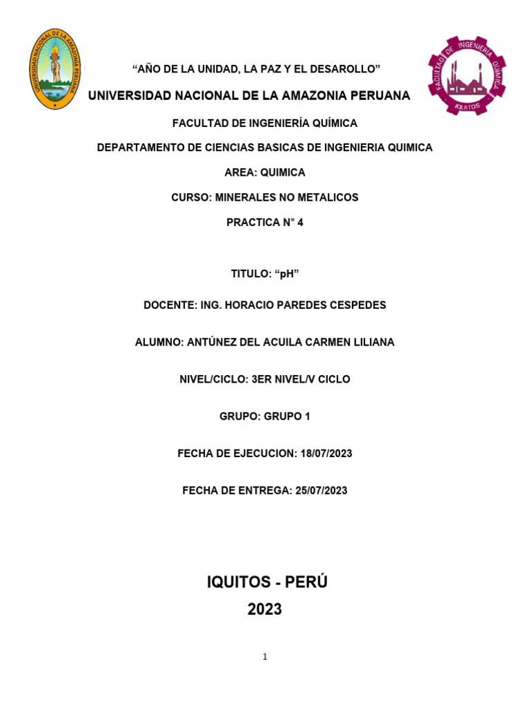 Informe 4-Minerales | PDF | Ph | Suelo