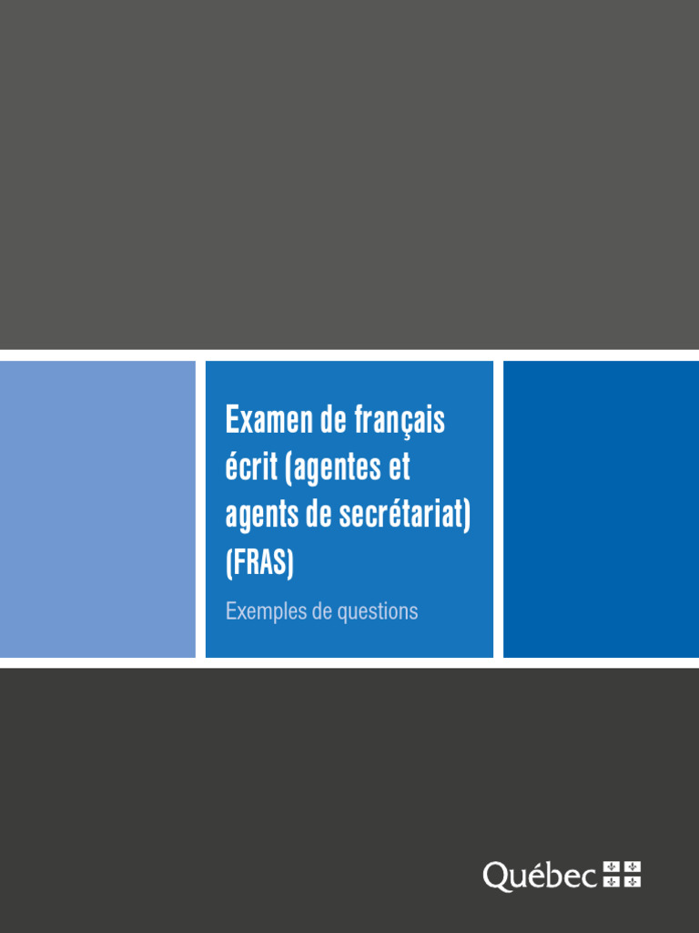 Examen Francais Ecrit Agents Secretariat | PDF