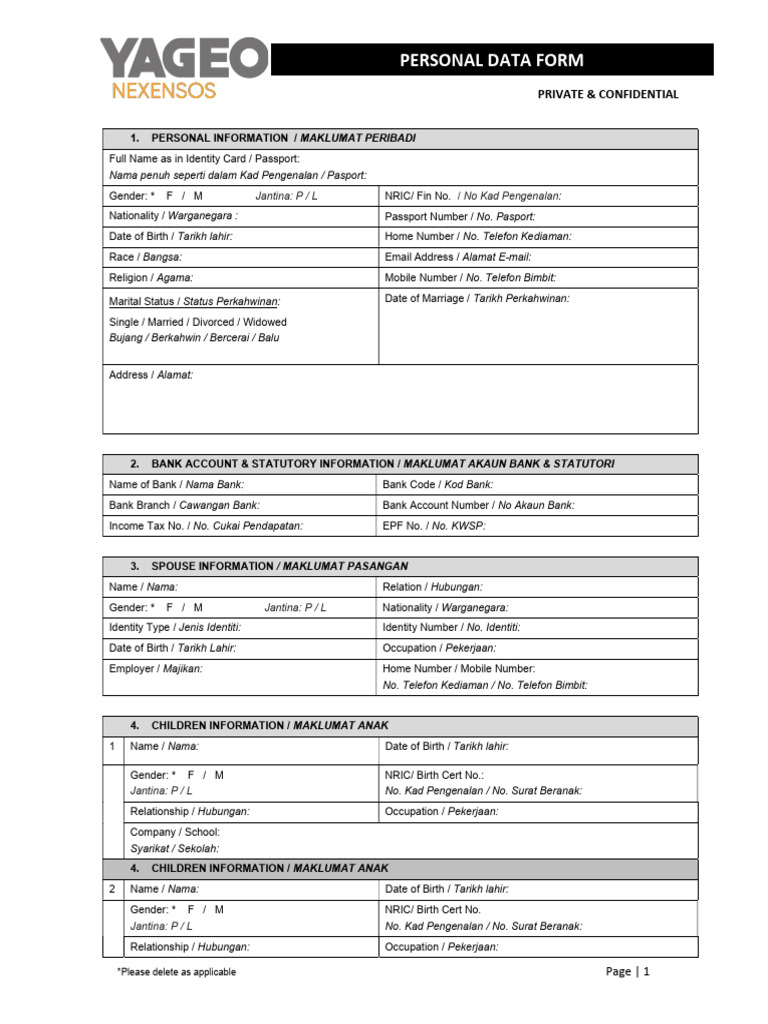 Personal Data Collection Form | PDF | Justice | Crime & Violence