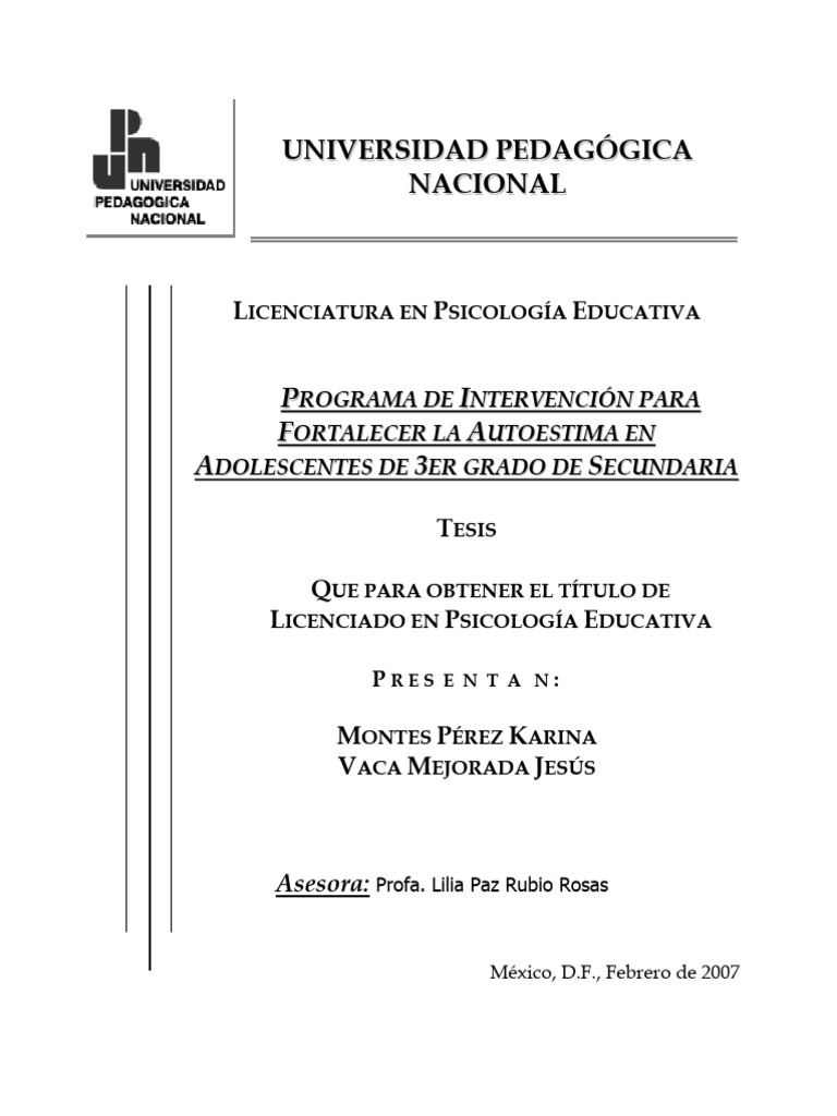Programa de Autoestima | PDF | Autoestima | Sicología