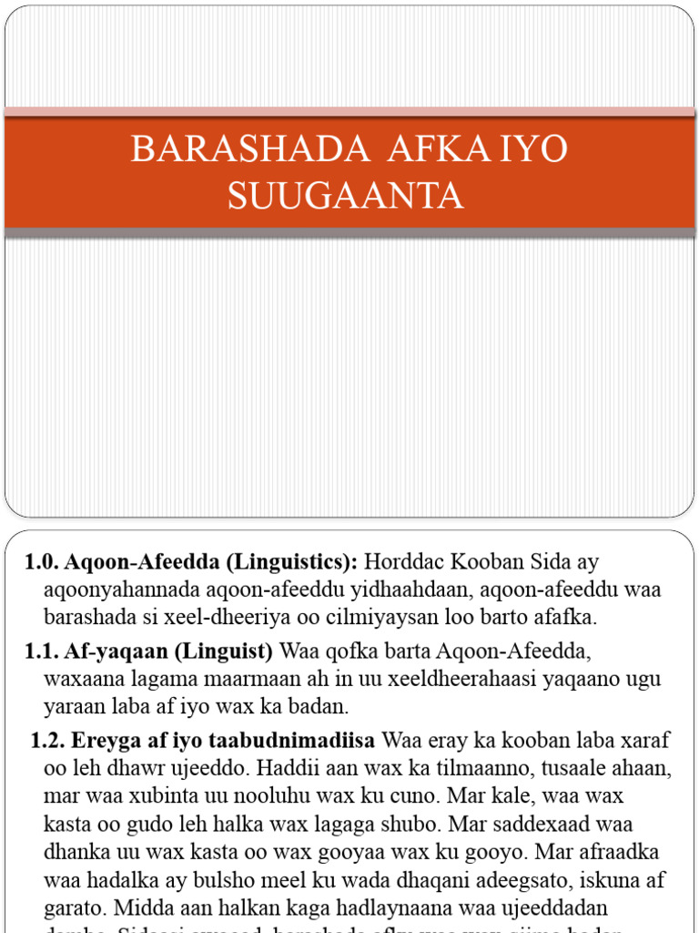 Barashada Af Soomaliga | PDF