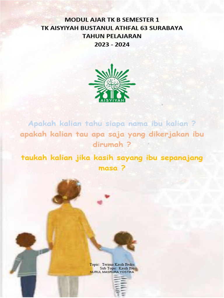 Modul Ajar TK: Kasih Ibu dan Kreativitas | PDF