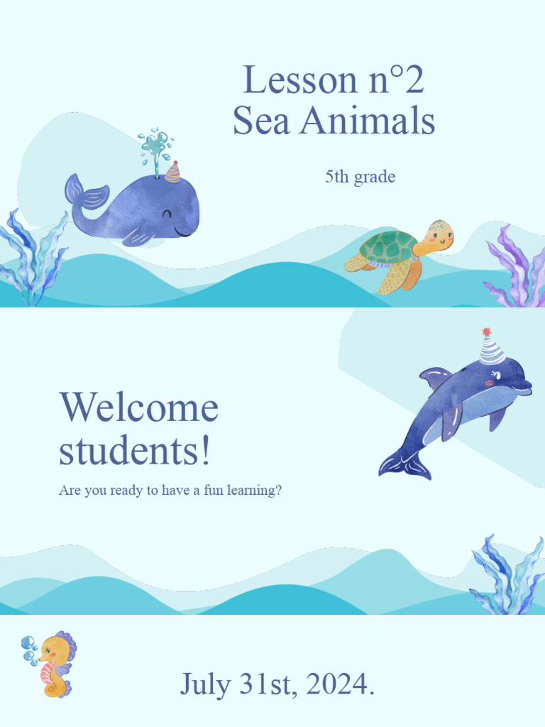 UNIT 4 lesson 2 sea animals 5th grade | PDF