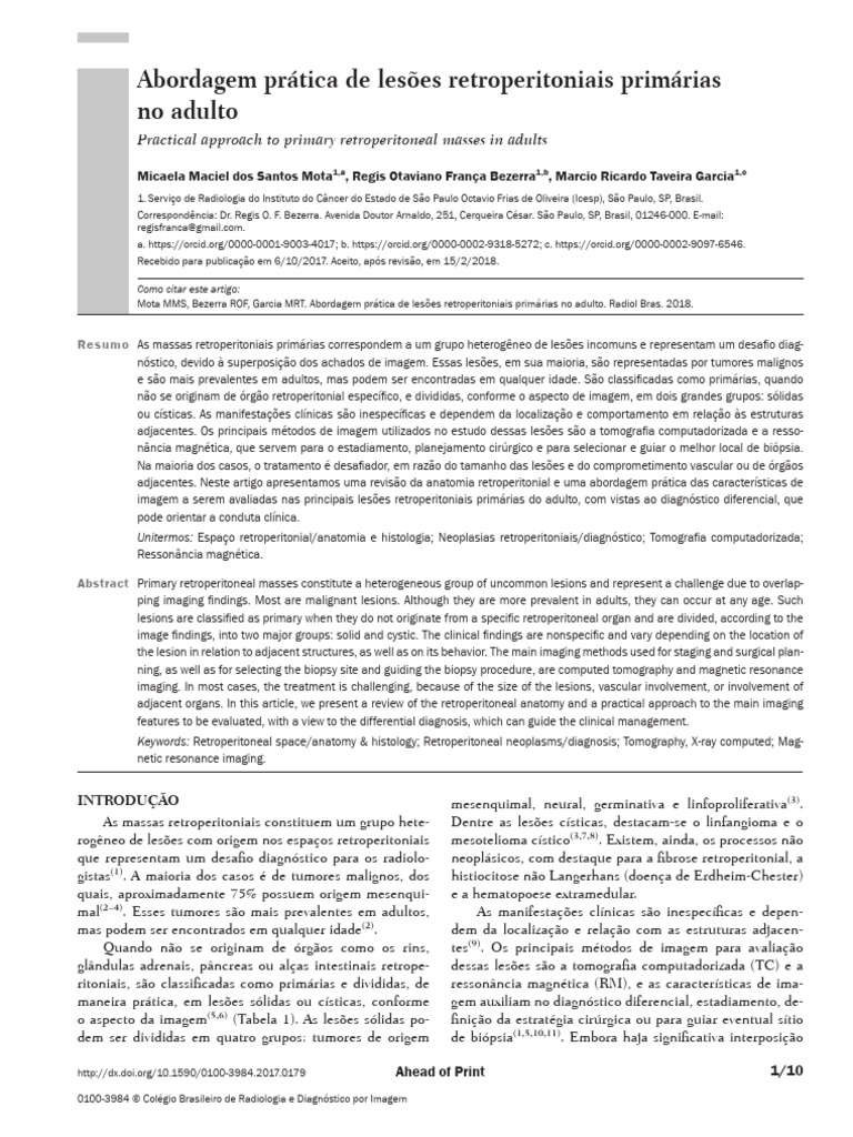 Practical Approach To Primary Retroperitoneal Mass | PDF | Neoplasmas ...