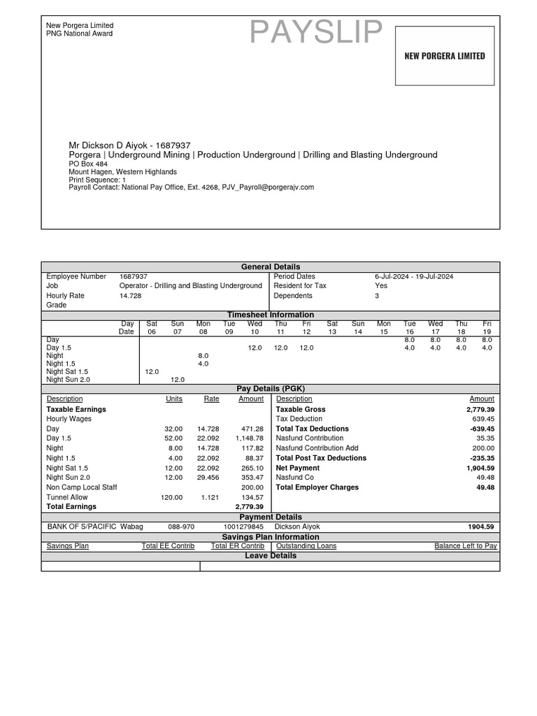 Payslip 1064330732 | PDF | Payroll Tax | Payments