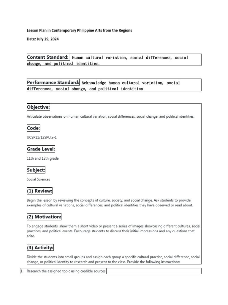 DLP For UCSP Grade 12 | PDF | Identity (Social Science) | Society