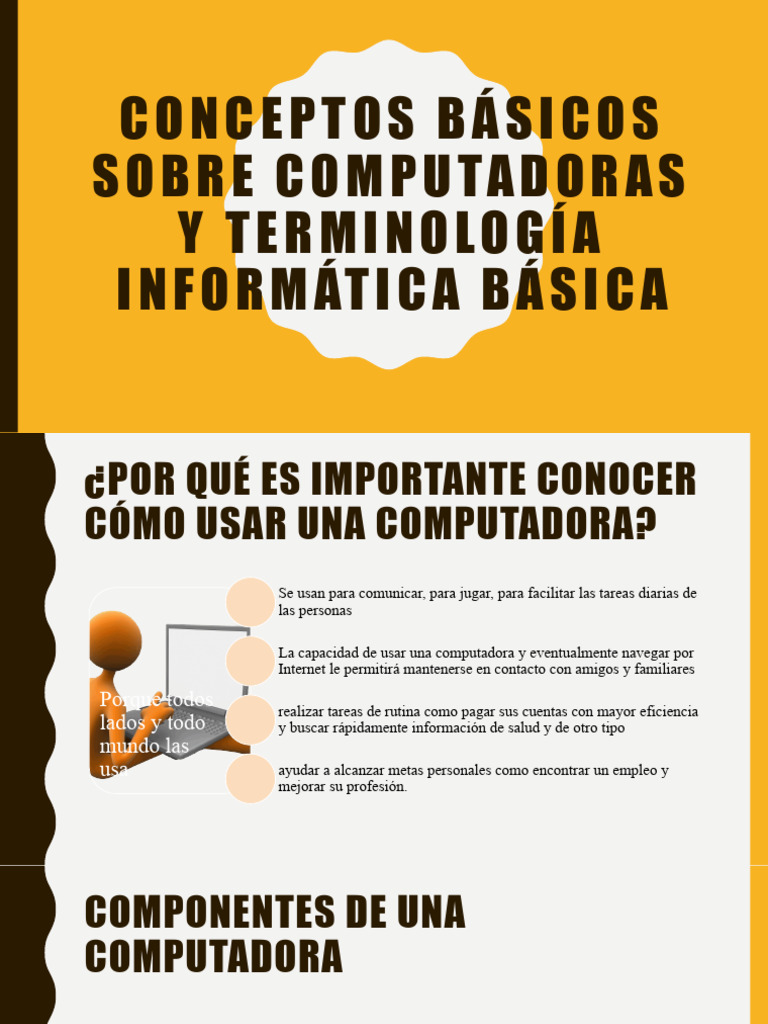 CLASE 1 Conceptos Básicos Sobre Computadoras y Terminología Informática ...
