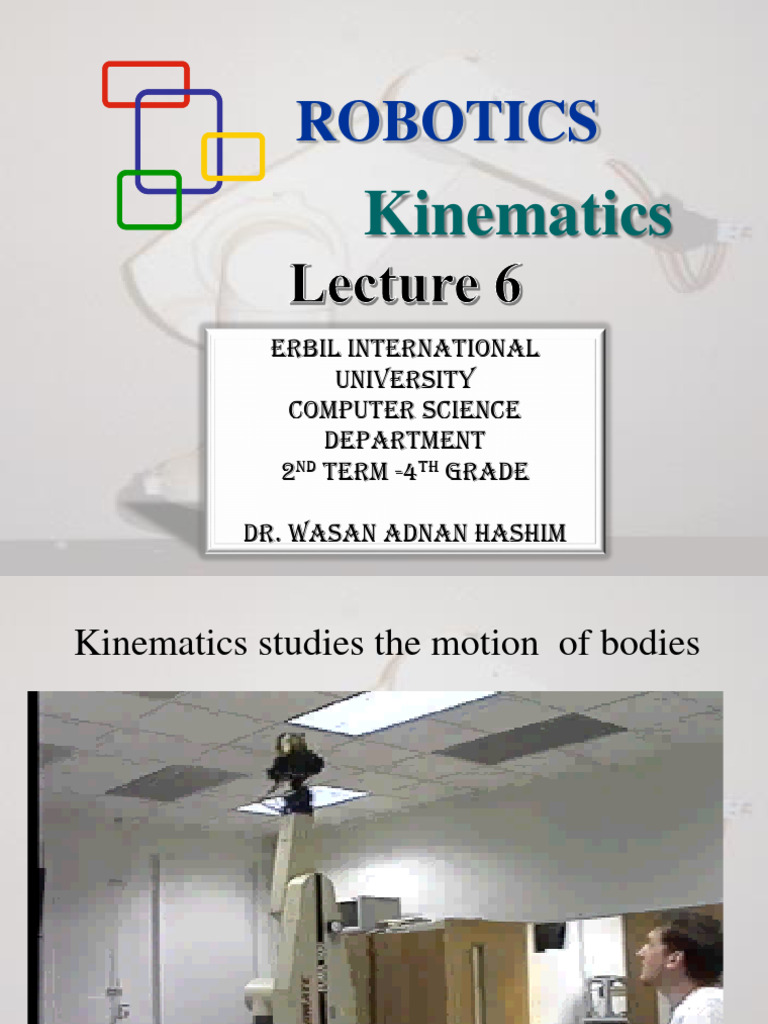 Lectures 6-7-8 | PDF | Kinematics | Cartesian Coordinate System