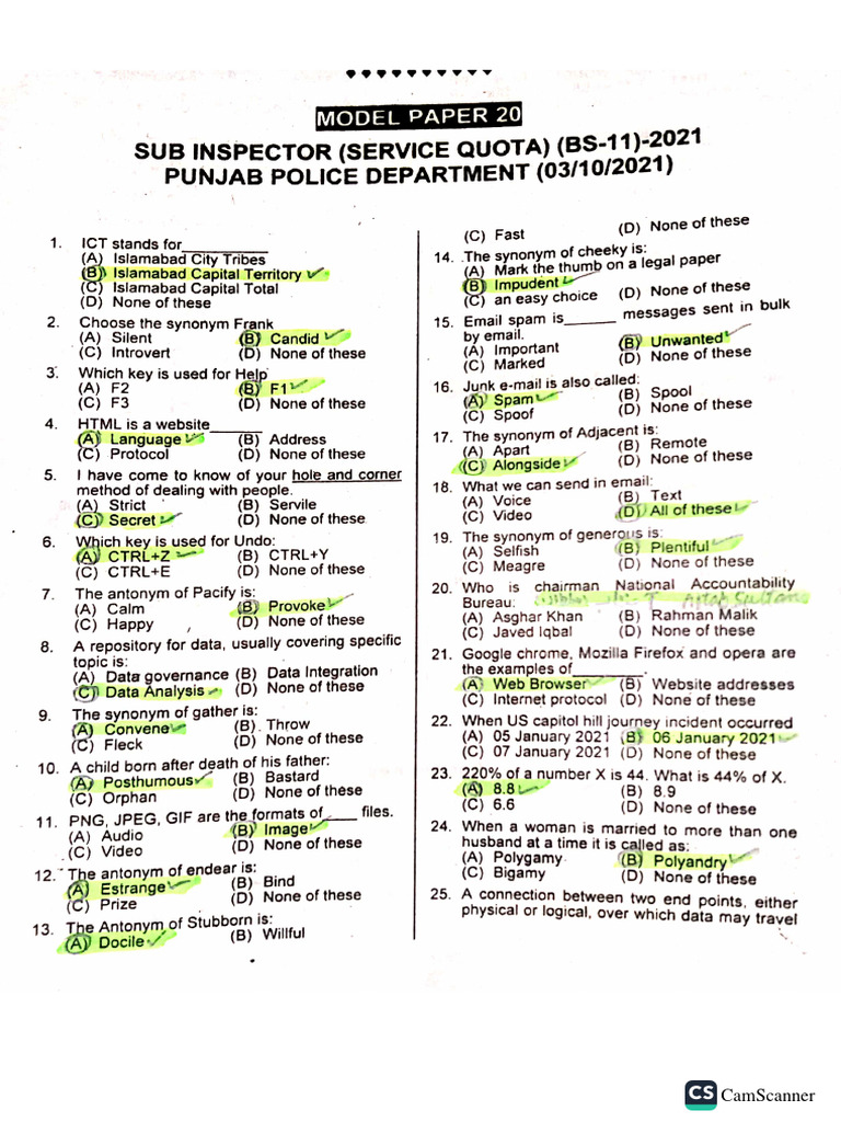 2021 Junior Clerk Past Papers PDF | PDF