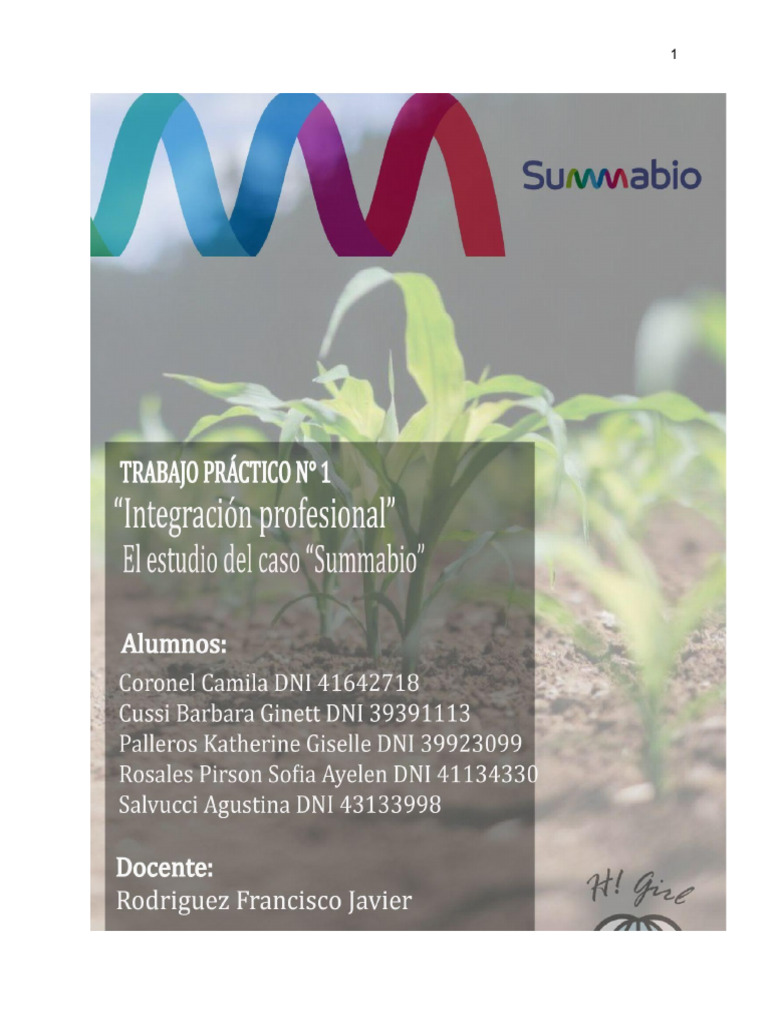 Integración Profesional Tp 1 Pdf Biotecnología Agricultura