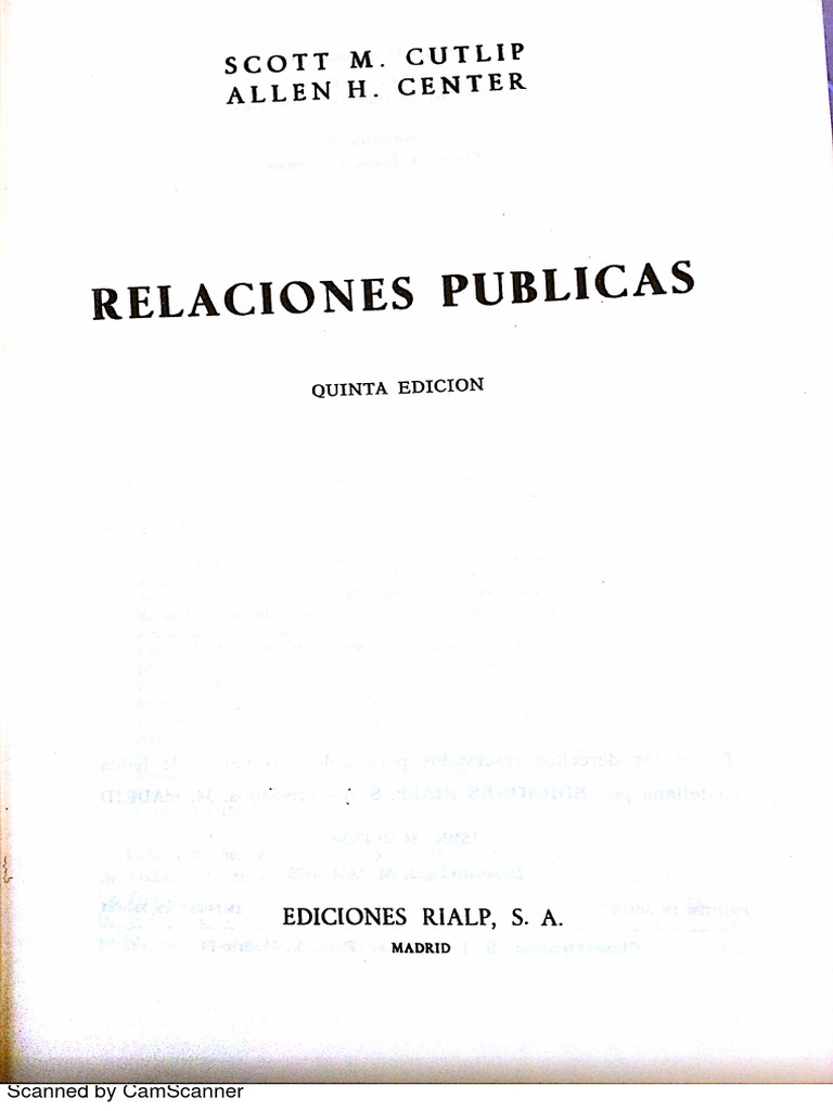 CUTLIP CENTER Relaciones Publicas | PDF