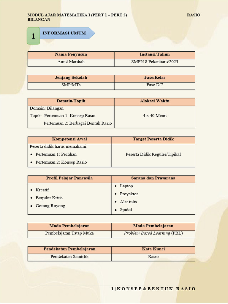 Revisi Viii Modul Ajar (Pert. I-Pert - Ii) | PDF