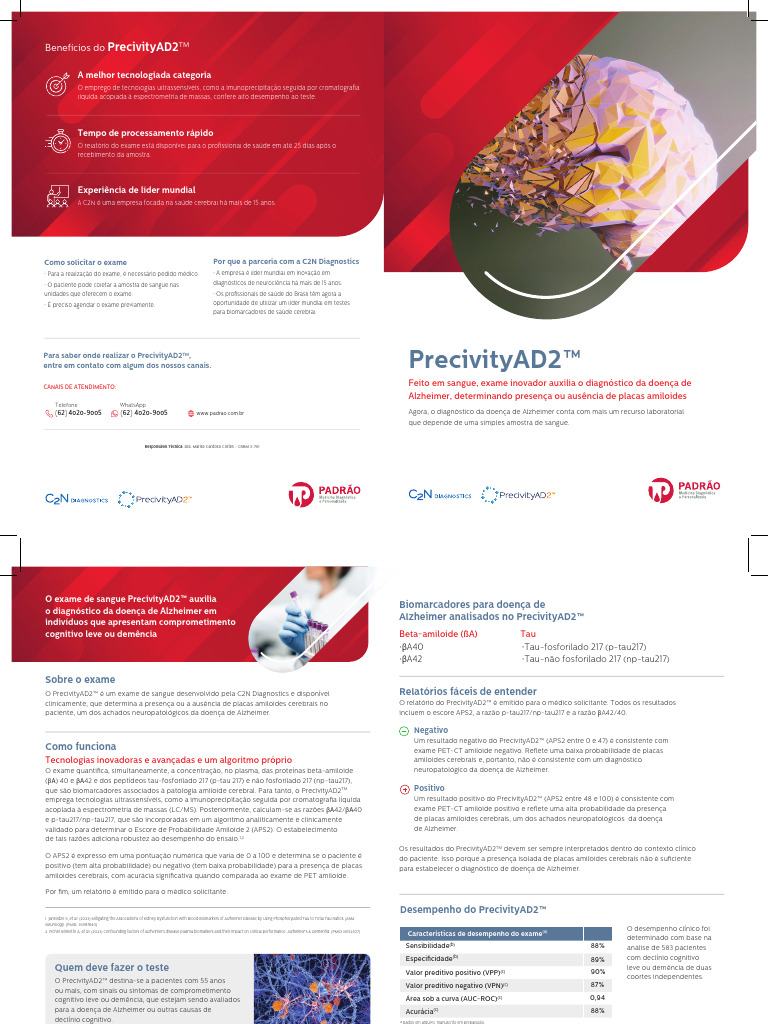 Como solicitar o exame PrecivityAD2™ | PDF | Doença de Alzheimer | Demência