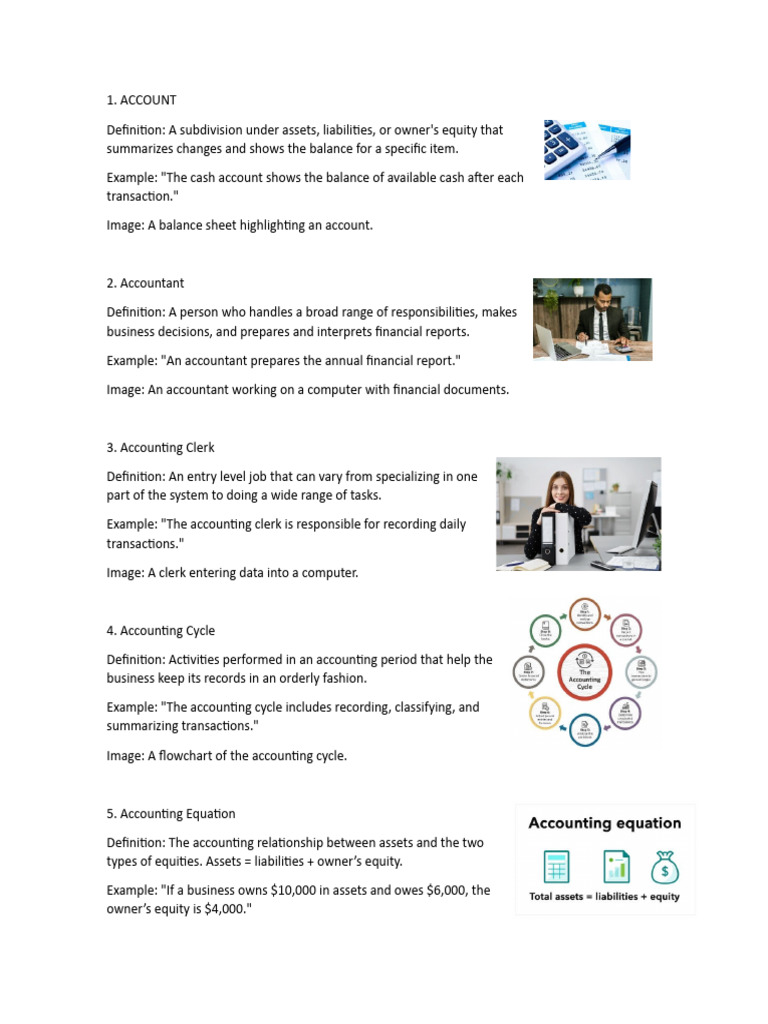 accounting vocabulary | PDF | Debits And Credits | Accounts Payable
