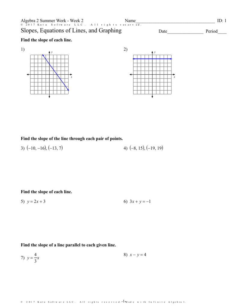 ALG2_2.Slopes,_Equations_of_Lines,_and_Graphing | PDF | Mathematics ...