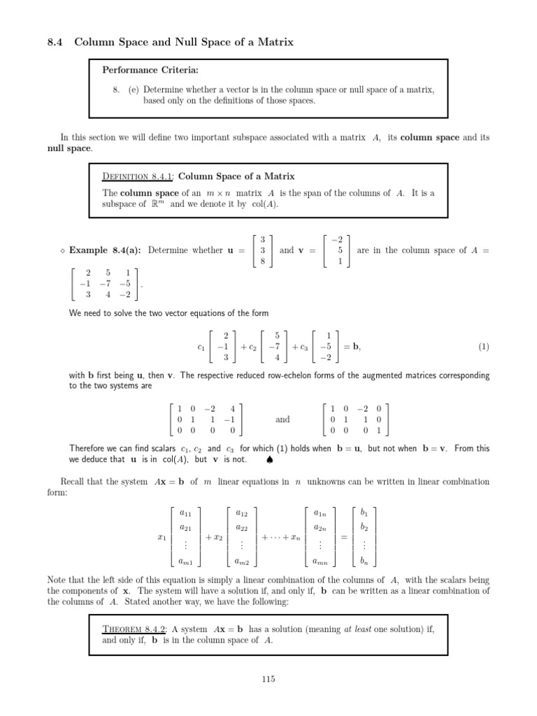 F13 341 Book Sec 8-4 | PDF | Matrix (Mathematics) | Linear Subspace
