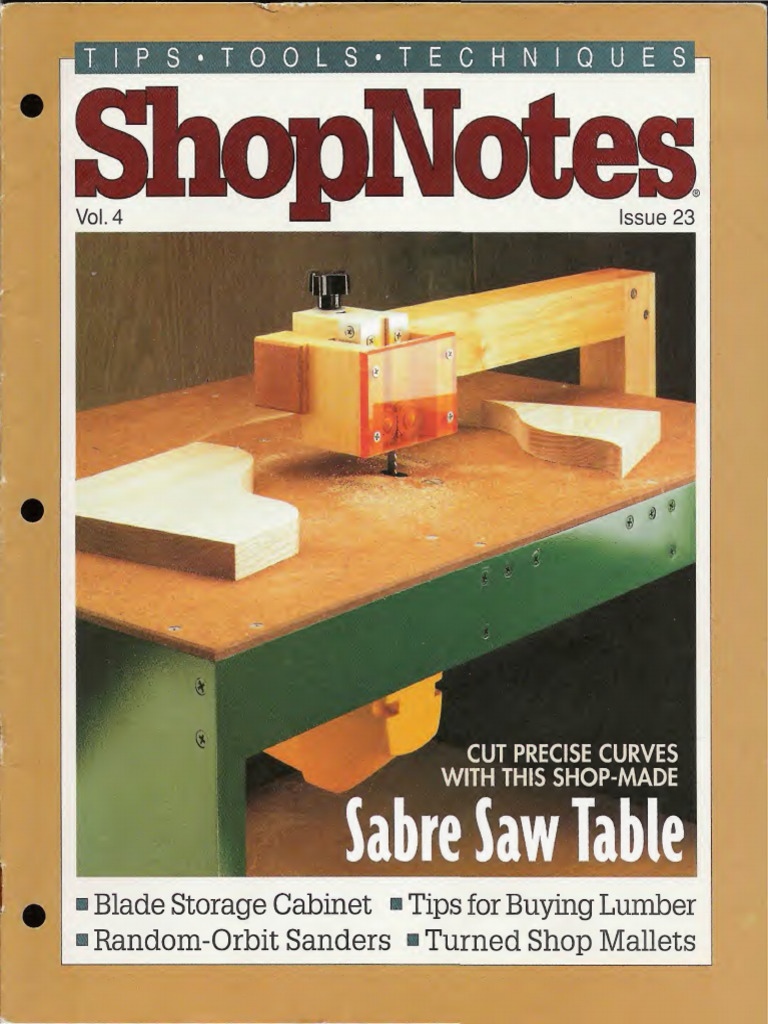 ShopNotes #23 (Vol. 04) - Saber Saw Table_text | PDF | Tools | Woodworking