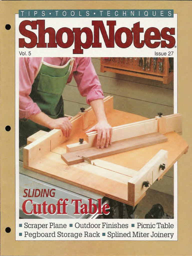 ShopNotes #27 (Vol. 05) - Sliding Cutoff Table - Text | PDF ...