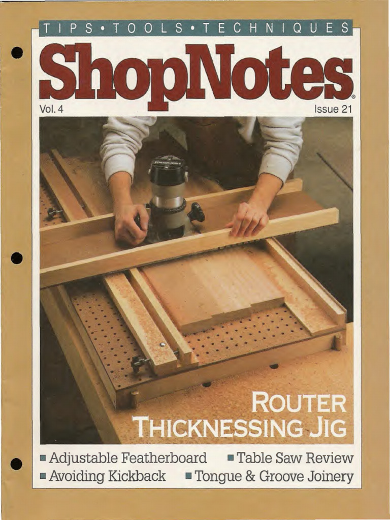 ShopNotes #21 (Vol. 04) - Router Thicknessing Jig - Text | PDF ...