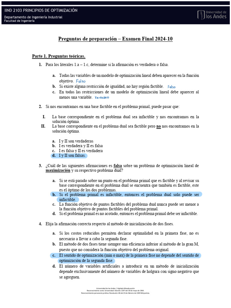 Repaso Final Opti | PDF | Programación lineal | Optimización Matemática