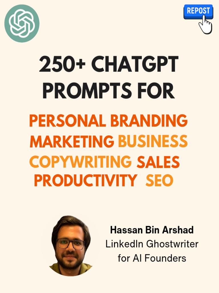 250+ ChatGPT Prompts For Free | PDF | Search Engine Optimization | Brand 250+ ChatGPT Prompts For Free | PDF | Search Engine Optimization | Brand