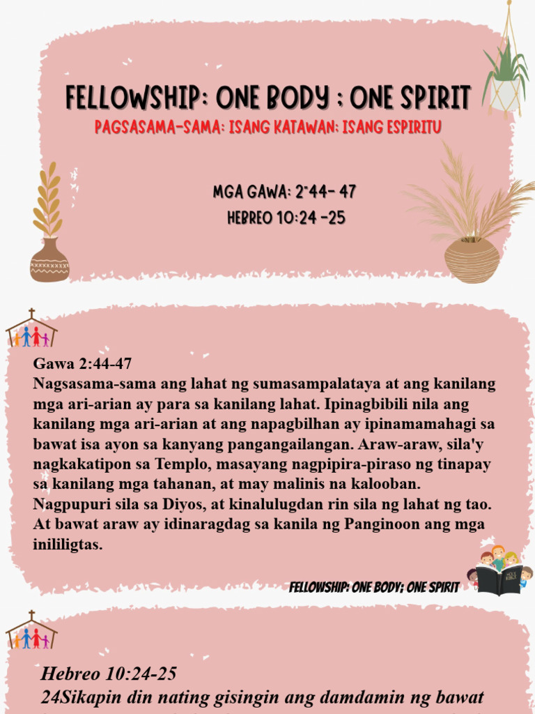 Fellowship - One Body One Spirit | PDF