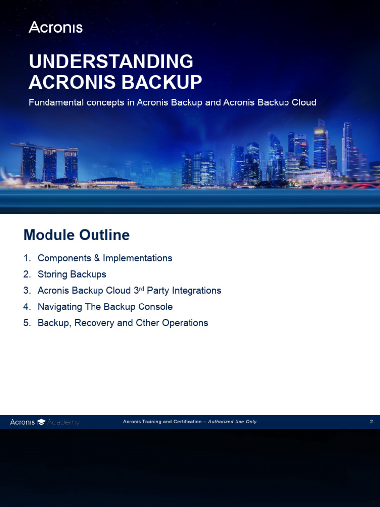 2 - COMPRENDIENDO ACRONIS BACKUP - Acronis Certified Engineer Backup 12.5 Training Presentation ...