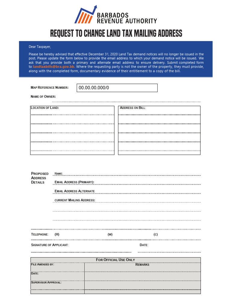 Update Land Tax Mailing Address Form | PDF | Law