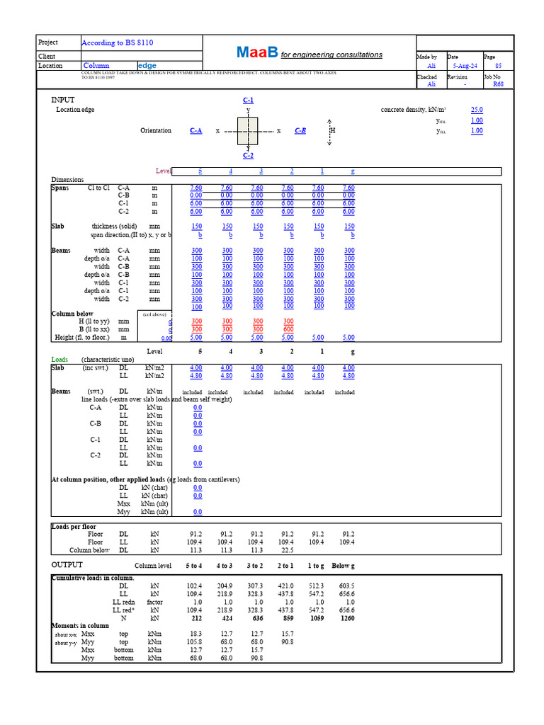 Column Load Design per BS 8110 | PDF | Classical Mechanics | Continuum ...