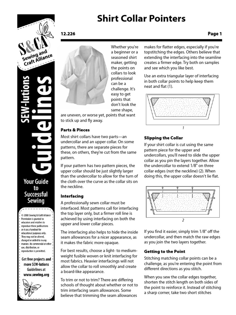 12 226 Shirt Collar Pointers | PDF | Seam (Sewing) | Sewing