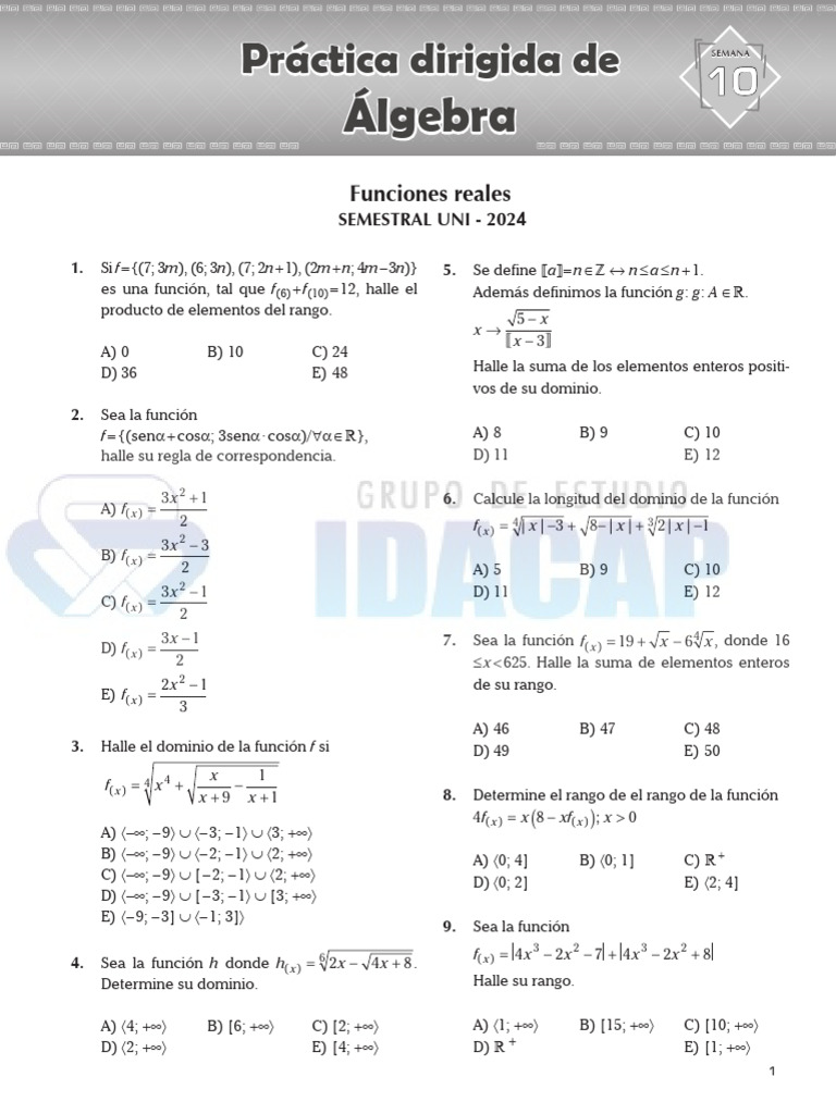 Funciones Parte 1 | PDF | Entero | Función (Matemáticas)