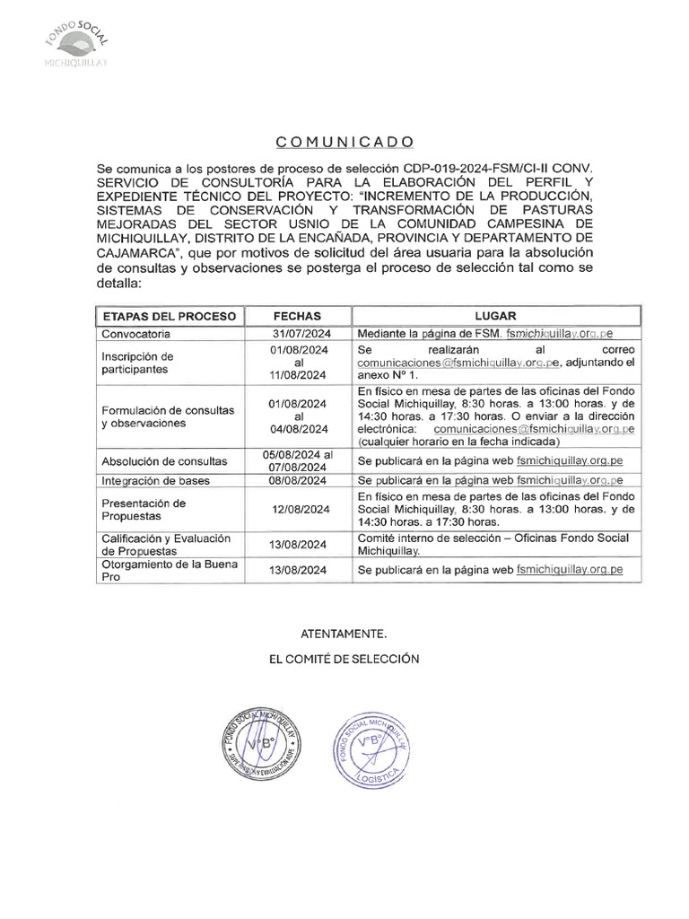 Comunicado | PDF