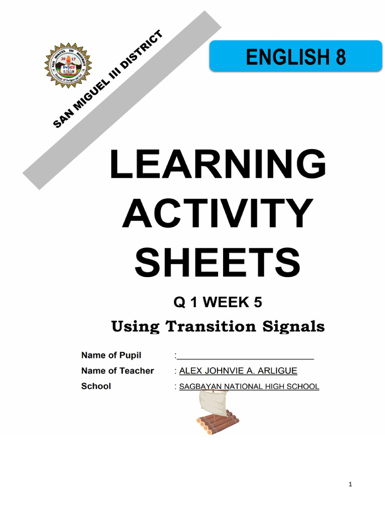 LAS in 1ST Quarter - ENGLISH - 5TH Week | PDF | Sentence (Linguistics ...