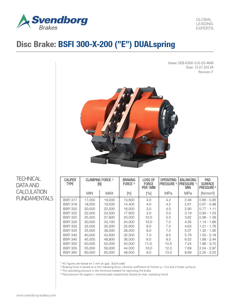 Bsfi 300-x-200 - e - Dualspring Disc Brake | PDF | Brake | Physical ...