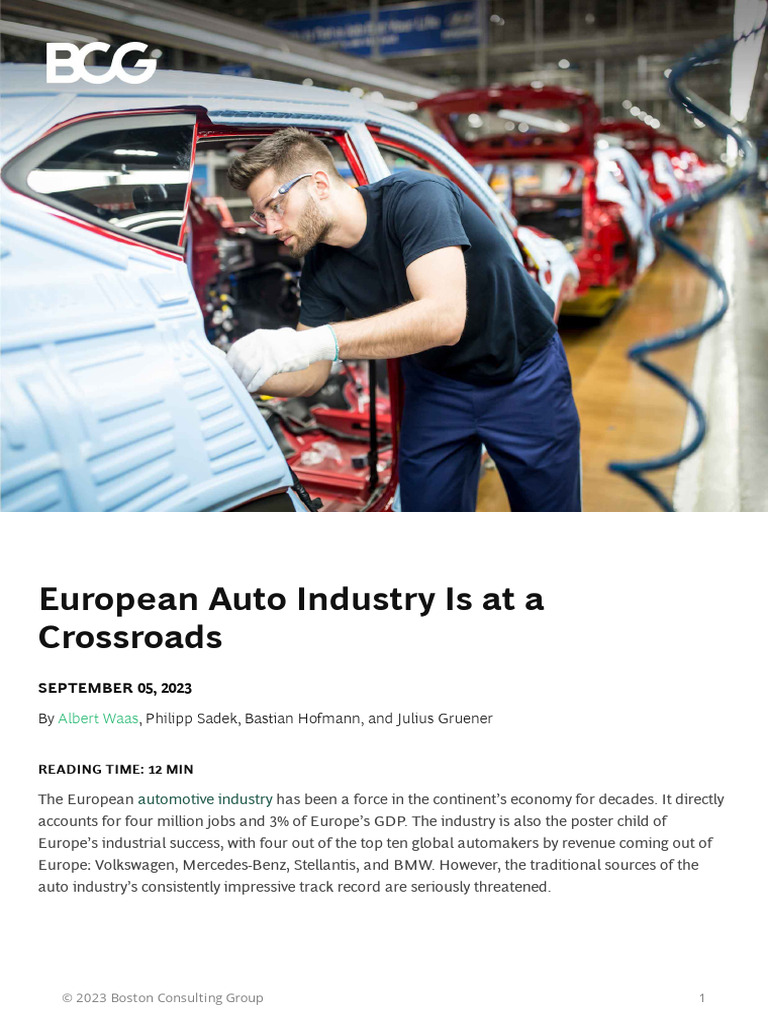 European Auto Industry Is Under Pressure | PDF | Automotive Industry ...