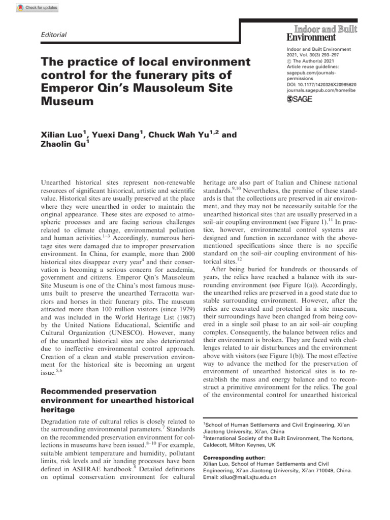 Luo Et Al 2021 The Practice of Local Environment Control For The ...