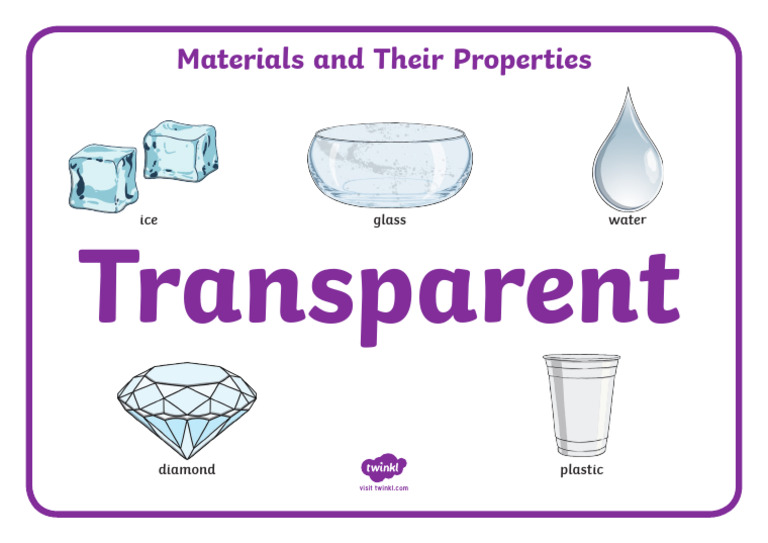 Materials and Their Properties Transparent | PDF