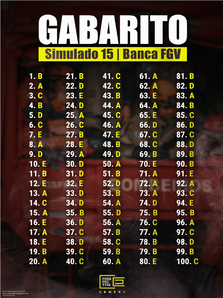 Gabarito - Simulado 15 Modelo FGV 2023 | PDF