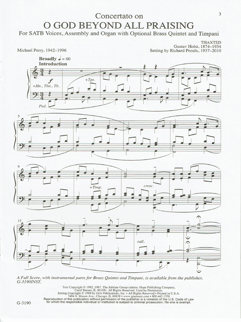 Holst - O God, Beyond All Praising | PDF