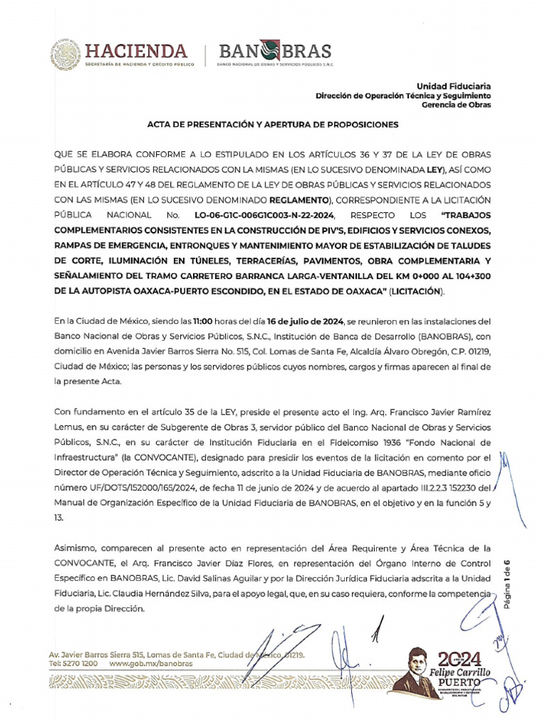 11 Acta de Presentacion y Apertura de Proposiciones N22 | PDF