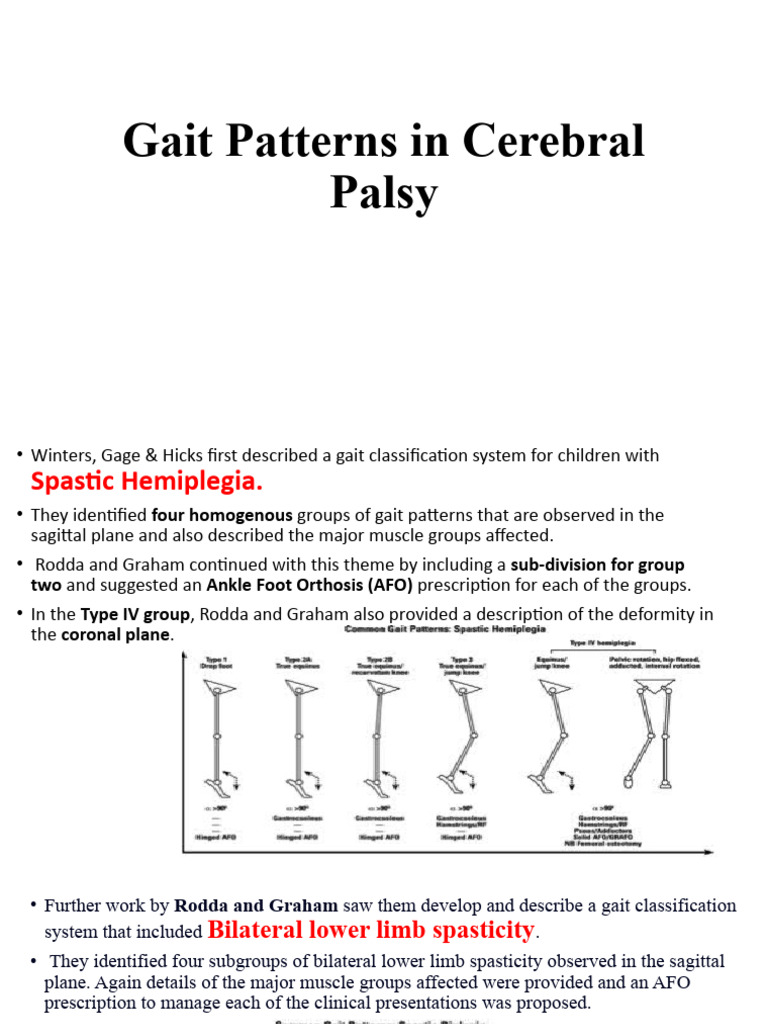 Gait Patterns in Cerebral Palsy | PDF | Foot | Cerebral Palsy