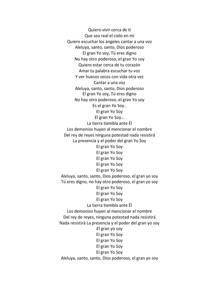 El Gran Yo Soy - Letra | PDF