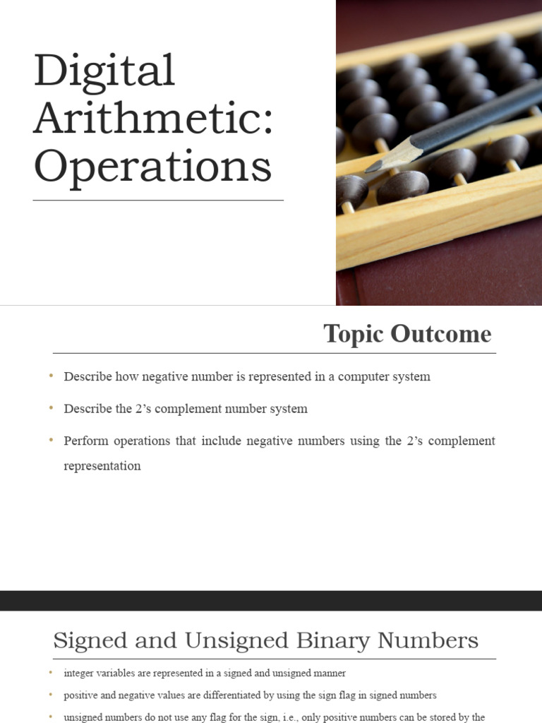 Digital Arithmetic Operations | PDF | Elementary Mathematics | Encodings