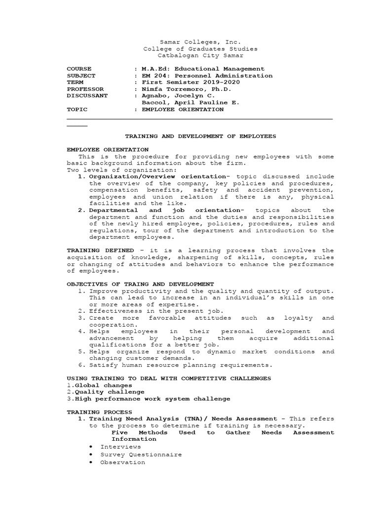 Training and Development | PDF | Educational Technology | Needs Assessment