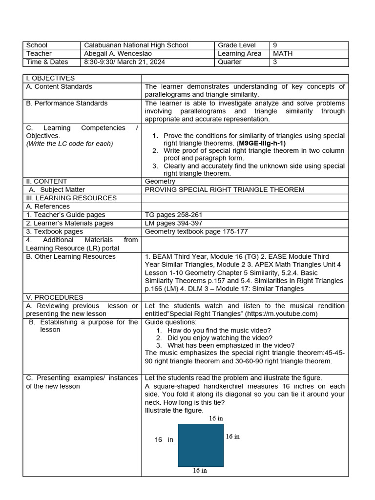 Cot 3 DLL | PDF | Triangle | Triangle Geometry
