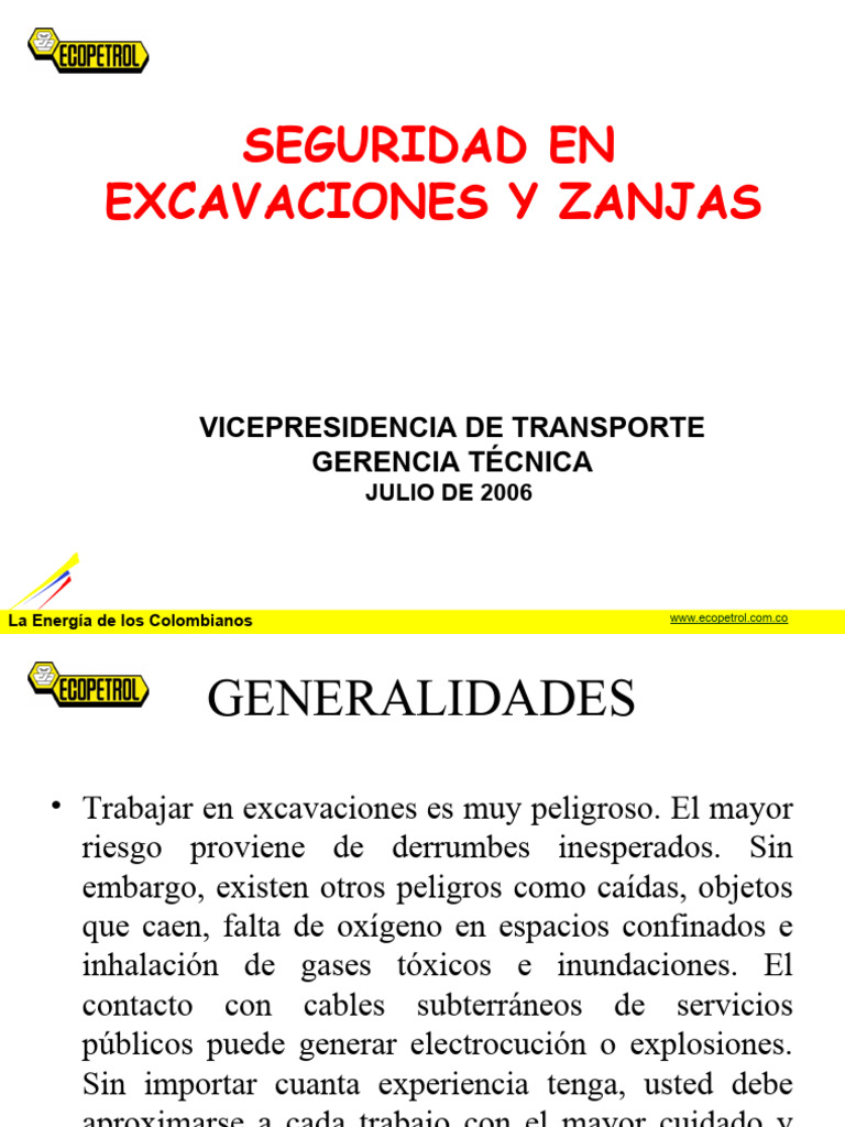 Guia para Seguridad en Excavaciones | PDF | Agua